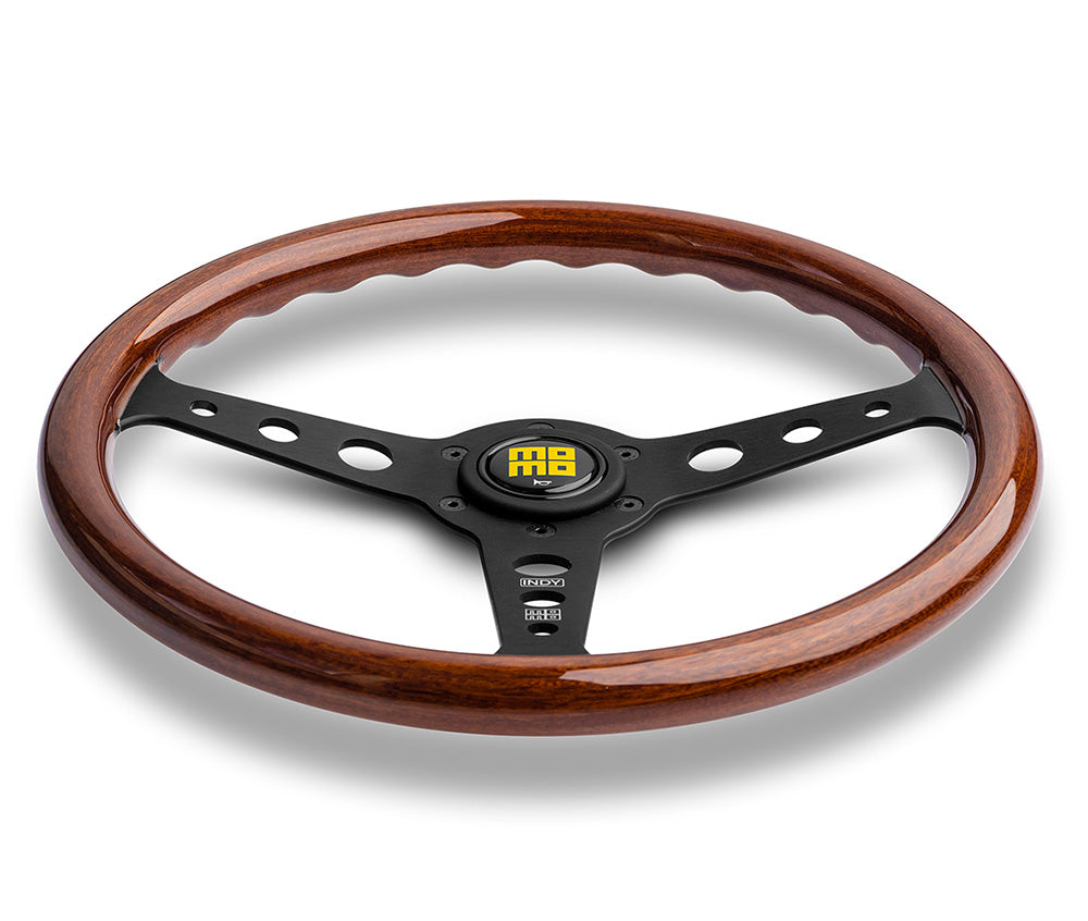 Momo Indy Heritage Steering Wheel - Mahogany Wood – Sterling Automotive ...