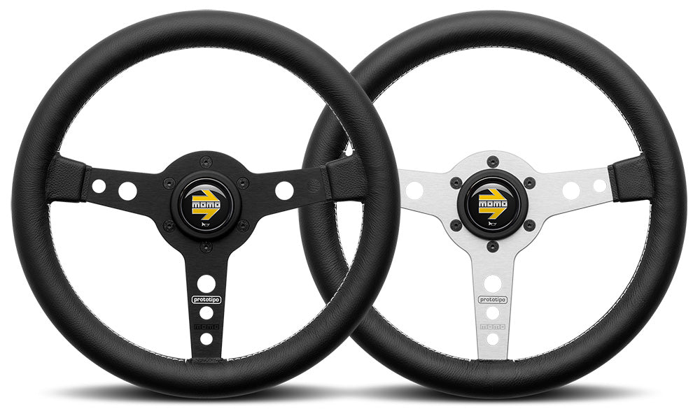 Momo Prototipo Steering Wheel - Black Leather – Sterling Automotive Design